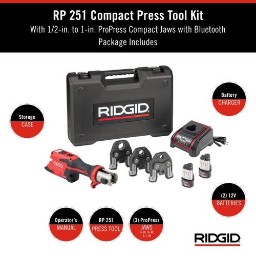 78158 - RIDGID 78158 - RP 251 Press Tool Kit w/ Battery and Charger ...