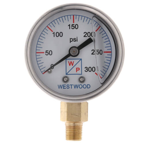 S100-280 - Westwood Products S100-280 - Pressure Gauge 2" Face - 0-300 ...