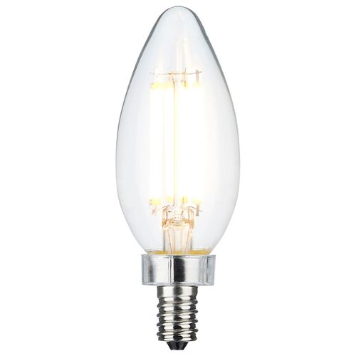 S11345 - Satco S11345 - 8 Watt C11 LED Bulb - Clear Finish - Candelabra Base - 5000K - 90 CRI ...
