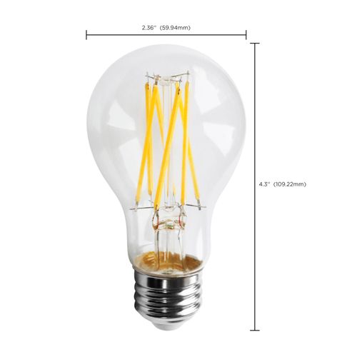 S11358 - Satco S11358 - 11 Watt - A19 LED Bulb - Clear - 3000K - Medium base - 120 Volt
