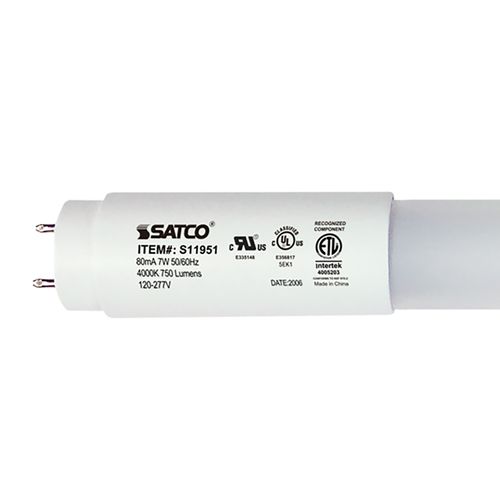 S11951 - Satco S11951 - 7 Watt - 18 Inch - T8 Linear LED Bulb - Medium Bi-Pin G13Base - 4000K ...