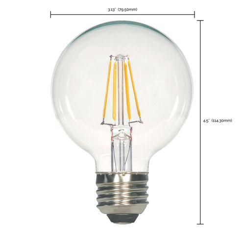 S12106 - Satco S12106 - 5.5 Watt G25 LED Bulb - Clear - Medium base - 5000K - 500 Lumens - 120 Volt