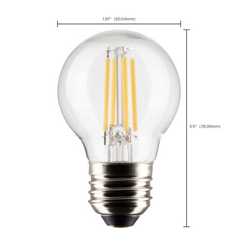 S21222 - Satco S21222 - 5.5 Watt G16.5 LED Bulb - Clear - Medium base - 90 CRI - 4000K - 120 ...