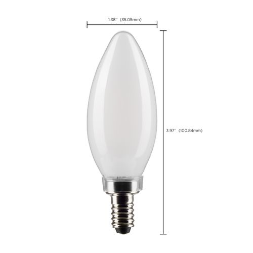 S21279 - Satco S21279 - 5.5 Watt B11 LED Bulb - Frost - Candelabra base - 90 CRI - 3000K - 120 ...