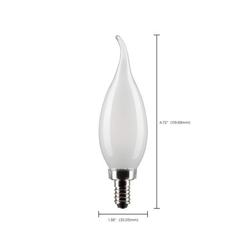 S21303 - Satco S21303 - 4 Watt CA10 LED Bulb - Frost - Candelabra base ...