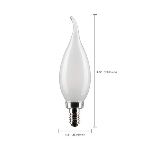 S21307 - Satco S21307 - 5.5 Watt CA10 LED Bulb - Frost - Candelabra base - 90 CRI - 2700K - 120 ...
