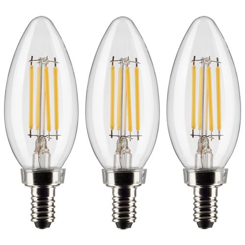 S21366 - Satco S21366 - 4 Watt B11 LED Bulb - Clear - Candelabra base ...