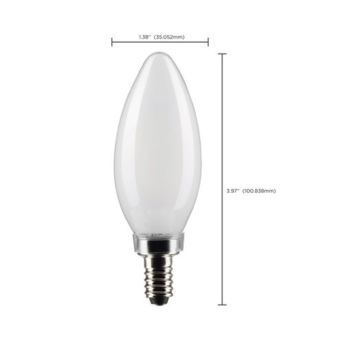 S21826 - Satco S21826 - 4 Watt B11 LED Bulb - Frosted - Candelabra Base ...