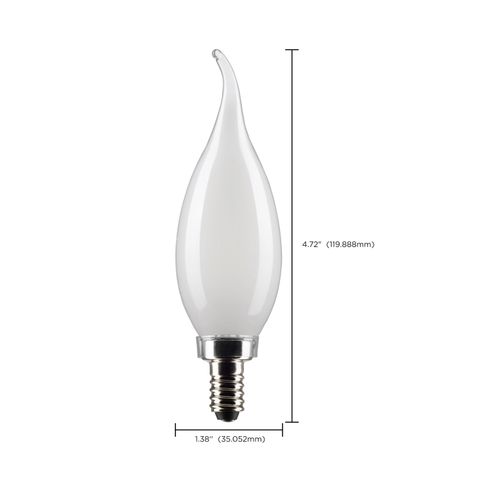 S21843 - Satco S21843 - 4 Watt CA10 LED Bulb - Frosted - Candelabra Base - 2700K - 350 Lumens ...