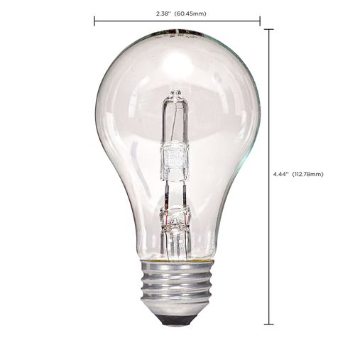 S2404 - Satco S2404 - 72 Watt Halogen - A19 Bulb - Clear - 1000 Average ...