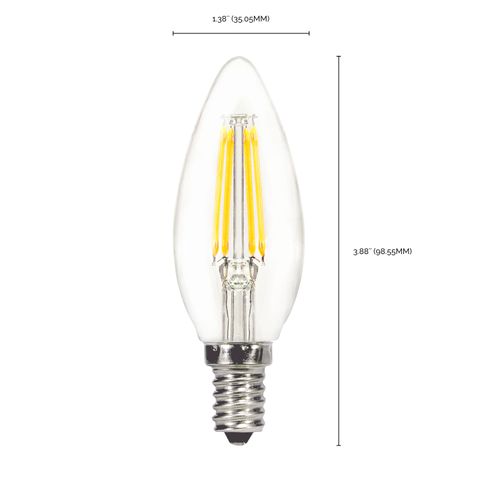 S29890 - Satco S29890 - 4 Watt B11 LED Bulb - Clear - Candelabra base ...
