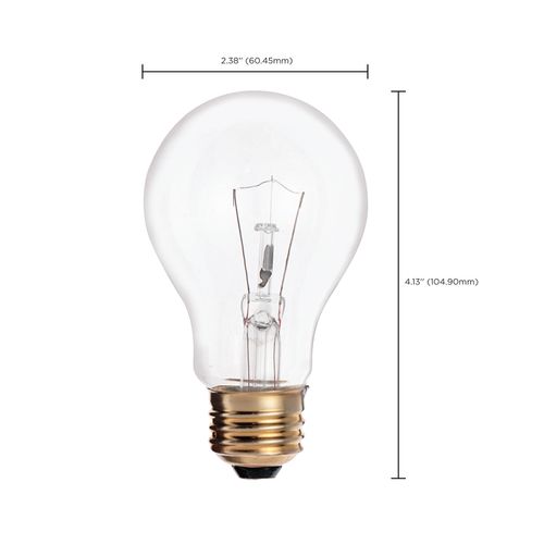 S3940 - Satco S3940 - 25 Watt A19 Incandescent Bulb - Clear - 2500 ...