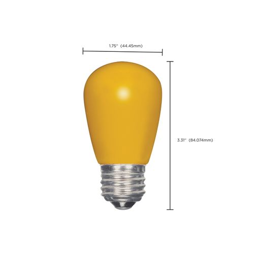 S9169 - Satco S9169 - 1.4 Watt LED Bulb - S14 - Ceramic Yellow - Medium ...