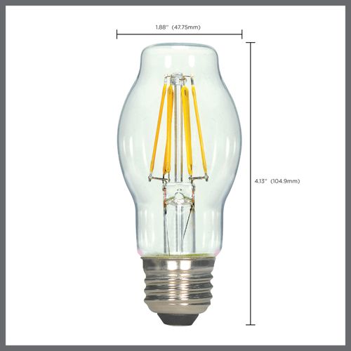 S9575 - Satco S9575 - 4.5 Watt BT15 LED Bulb - Clear - Medium base ...