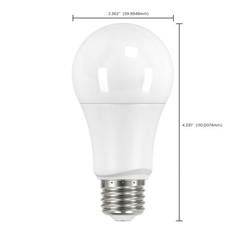 S9594 - Satco S9594 - 9.5 Watt - A19 LED Bulb - Frosted - 3000K Medium base - 220 deg. Beam ...