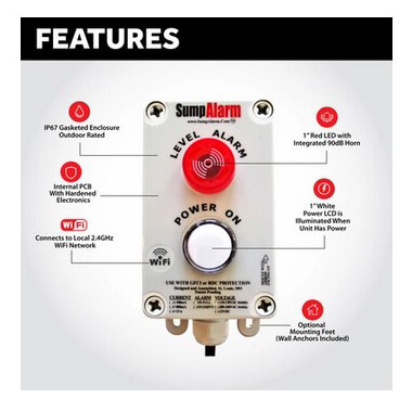 SA-120V-2L-33F-WIFI - Sump Alarm SA-120V-2L-33F-WIFI - Sump Alarm Wi-Fi ...