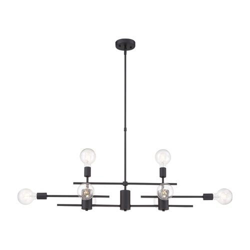 60-6862 - Nuvo 60-6862 - Delphi 8 Light Island Pendant Fixture Black Finish