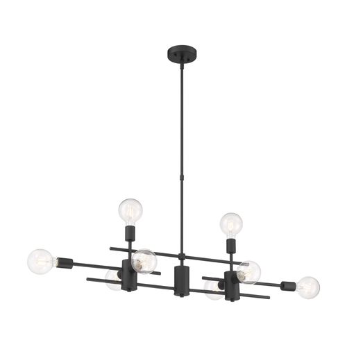 60-6862 - Nuvo 60-6862 - Delphi 8 Light Island Pendant Fixture Black Finish
