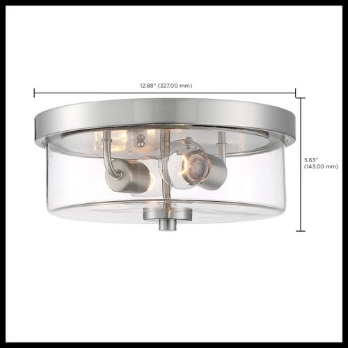 60-7168 - Nuvo 60-7168 - Sommerset 2 Light Flush Mount Fixture Brushed ...