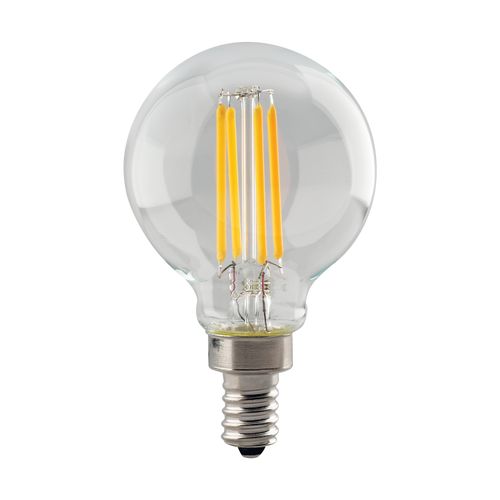 S11363 - Satco S11363 - 4.5 Watt G16.5 LED Bulb - Clear - Candelabra base - 3000K - 350 Lumens ...