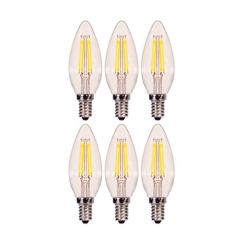S29922-06 - Satco S29922-06 - 4 Watt B11 LED Bulb - Clear - Candelabra base - 2700K - 350 Lumens ...