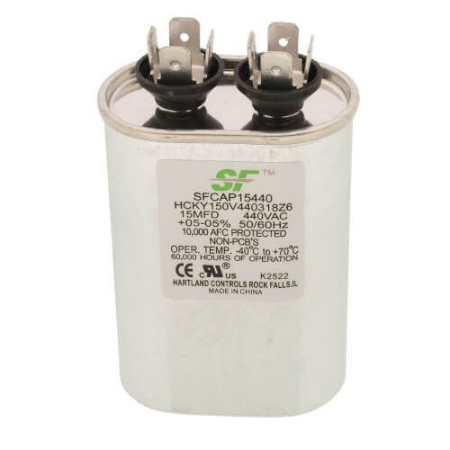 SFCAP15440 - Trane SFCAP15440 - Oval Run Capacitor - 15 MFD, 370/440V ...