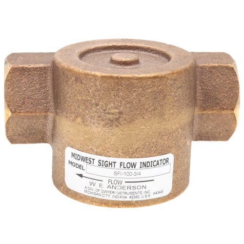 SFI-100-3/4 - Dwyer SFI-100-3/4 - 3/4" Midwest Bronze Sight Flow Indicator