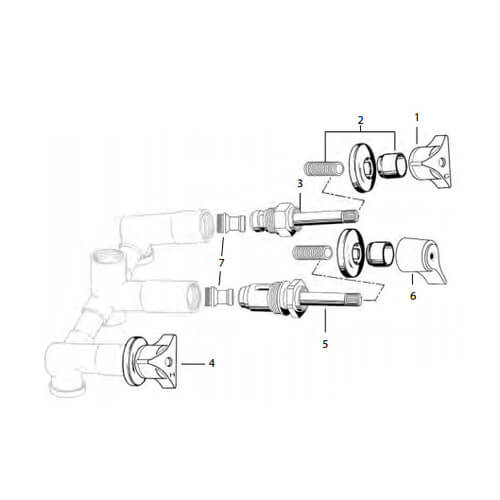 SK0380-B - Brasscraft SK0380-B - Union Brass 3-Handle Tub/Shower ...