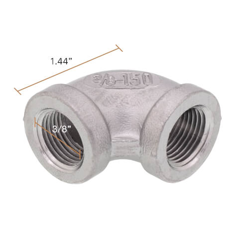 SLE038 - Bluefin SLE038 - T304 3/8" Stainless Steel 90° Elbow