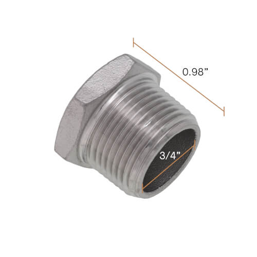 SLHP075 - Bluefin SLHP075 - T304 3/4" Stainless Steel Hex Head Plug