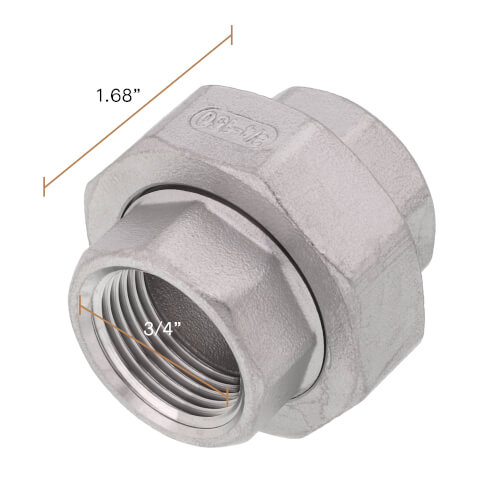 SLU075 - Bluefin SLU075 - T304 3/4" Stainless Steel Union