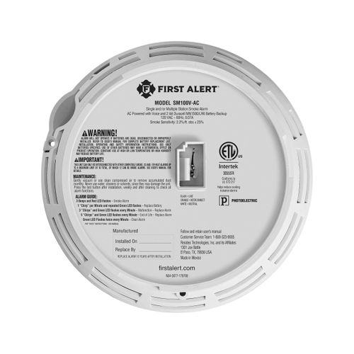1046721 - BRK 1046721 - SM100V-AC Interconnect Hardwire Smoke Alarm w ...