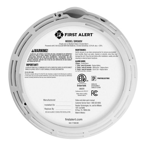 1046774 - BRK 1046774 - SM500V Interconnect Battery-Operated Smoke ...
