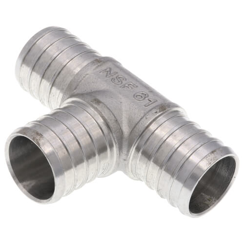 SSPEX-T10 - Boshart SSPEX-T10 - 1" PEX Stainless Steel Tee (Lead Free)