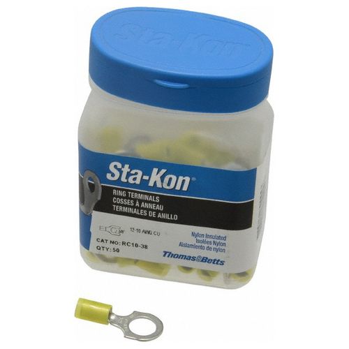 RC10-38 - Sta-Kon RC10-38 - D Ring Terminal, Nylon Insulated, 12 - 10 ...