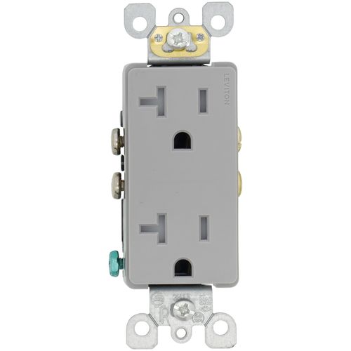 T5825-GY - Leviton T5825-GY - Decora Tamper-Resistant Duplex Receptacle ...