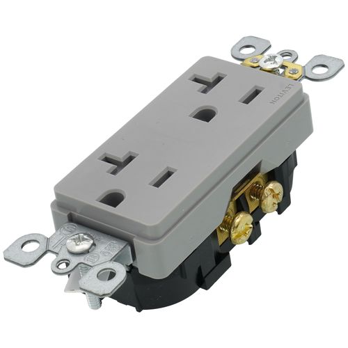 T5825-GY - Leviton T5825-GY - Decora Tamper-Resistant Duplex Receptacle ...