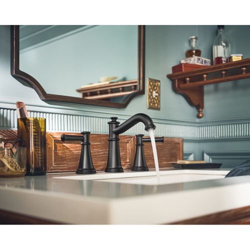 T6405BL - Moen T6405BL - Belfield 2 Handle Bathroom Faucet, 1.2 GPM ...