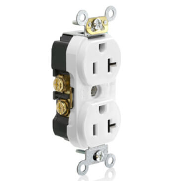 TBR20-W - Leviton TBR20-W - Tamper-Resistant Commercial Specification Grade Duplex Receptacle ...