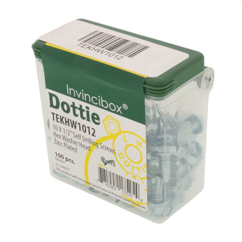TEKHW1012 - LH Dottie TEKHW1012 - #10 x 1/2" Hex Washer Head Self ...
