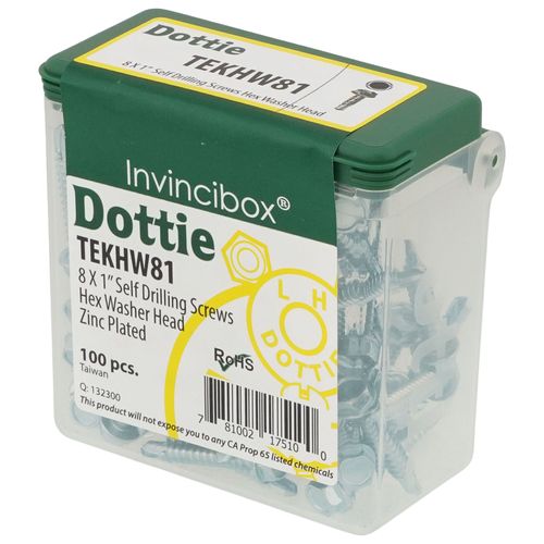 TEKHW81 - LH Dottie TEKHW81 - #8 x 1" Hex Washer Head Self Drilling ...