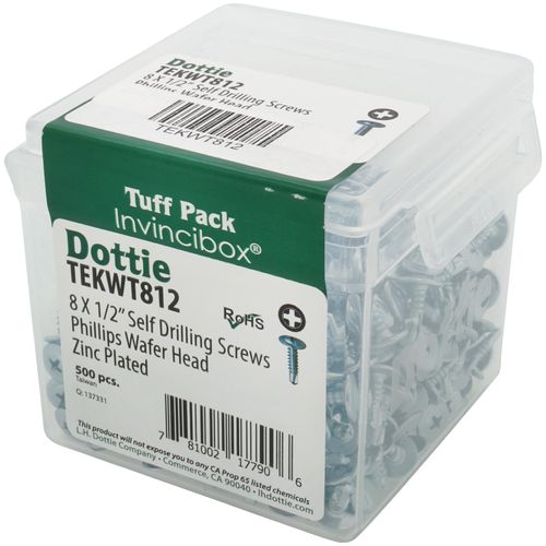 TEKWT812 - LH Dottie TEKWT812 - #8 x 1/2" Phillips Wafer Head Self ...
