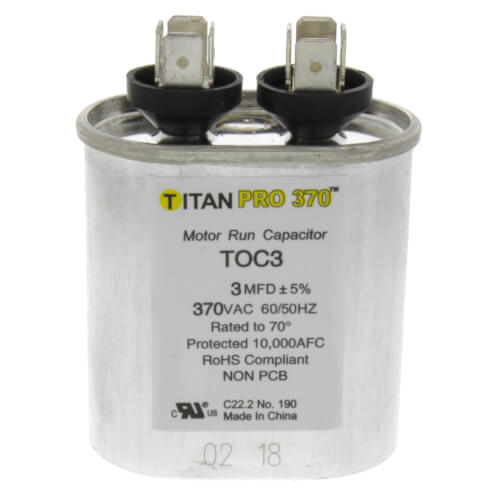 TOC3 - Titan Pro TOC3 - 3 MFD Oval Motor Run Capacitor (370V)