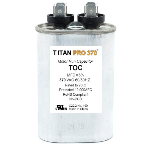 TOC80 - Titan Pro TOC80 - 80 MFD Oval Motor Run Capacitor (370V)