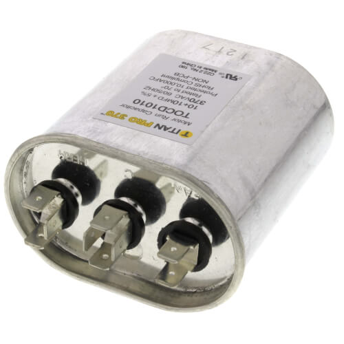 TOCD1010 - Titan Pro TOCD1010 - 10/10 MFD Oval Dual Motor Run Capacitor ...
