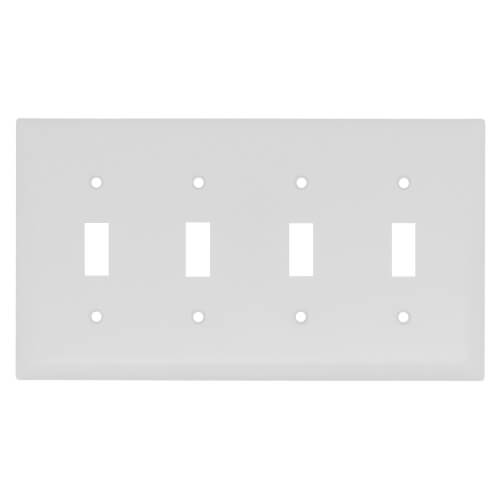TP4W - Pass & Seymour TP4W - 4-Gang Toggle Switch Wall Plate - White
