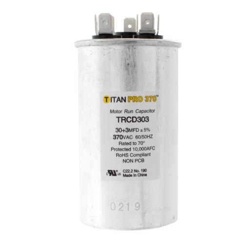 TRCD303 - Titan Pro TRCD303 - 30/3 MFD Round Dual Motor Run Capacitor ...