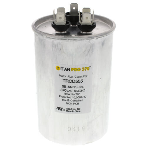 TRCD555 - Titan Pro TRCD555 - 55/5 MFD Round Dual Motor Run Capacitor ...