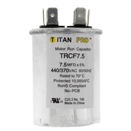 TRCF7.5 - Titan Pro TRCF7.5 - 7.5 MFD Round Motor Run Capacitor (440/370V)