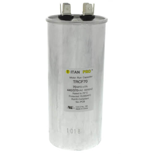 TRCF70 - Titan Pro TRCF70 - 70 MFD Round Motor Run Capacitor (440/370V)